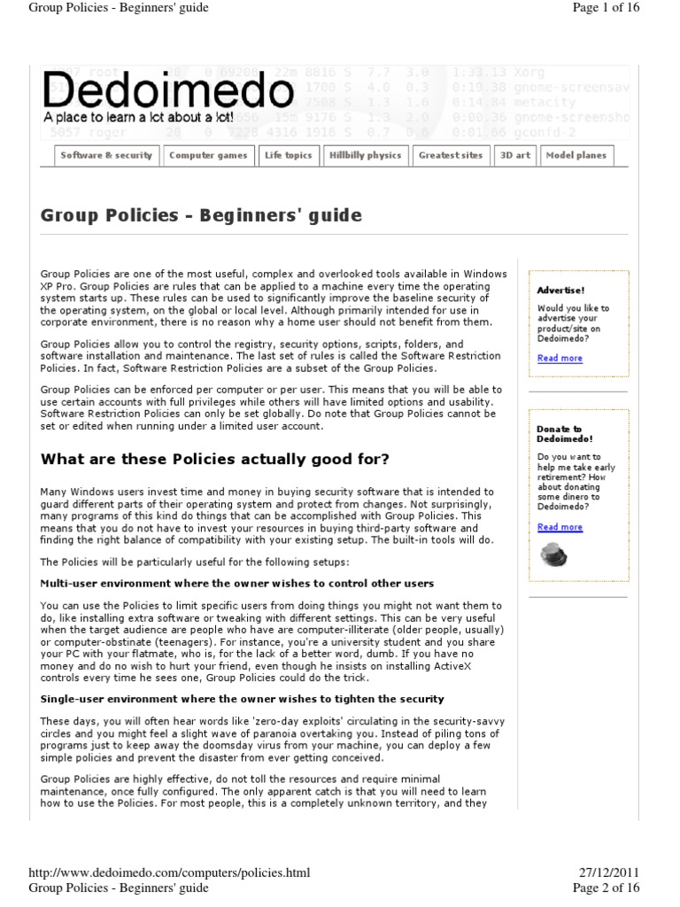 Group Policies - Beginners' Guide: What Are These Policies Actually ...