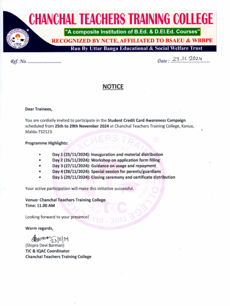 Notice Student Credit Card Awareness Campaign | PDF