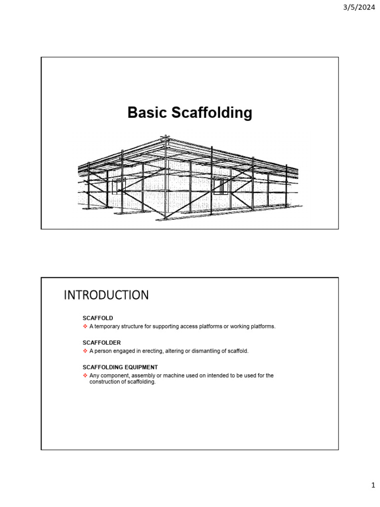 CE 416 Notes M1 - Scaffolding Notes | PDF | Scaffolding | Manufactured ...
