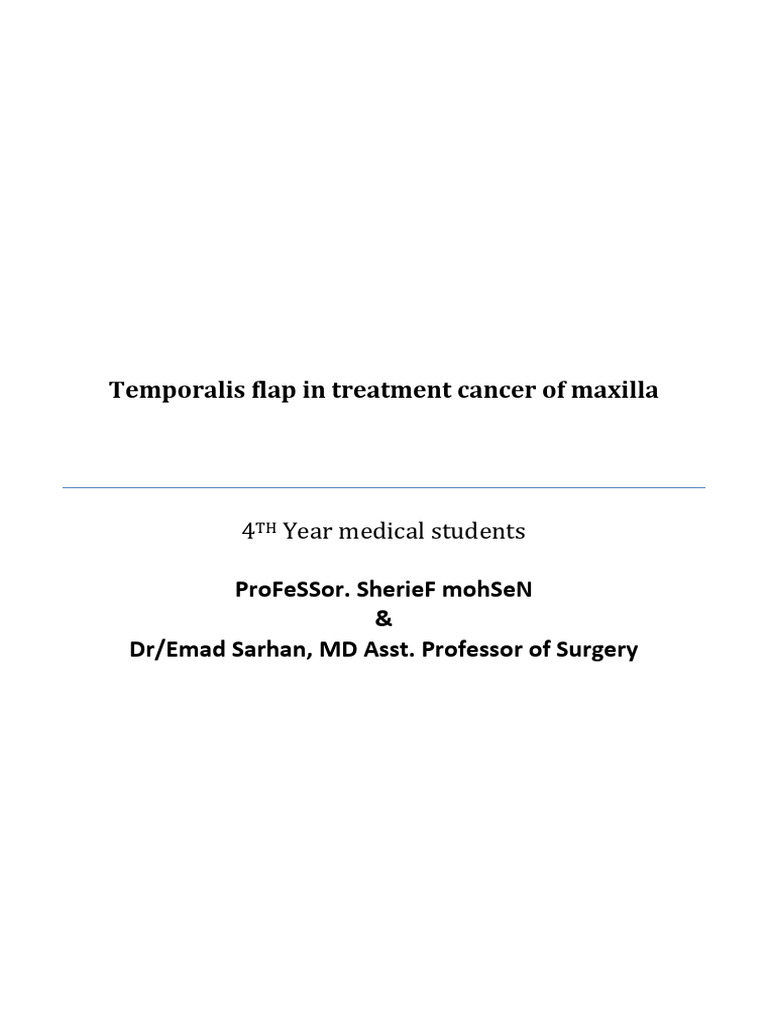 Temporalis Flap in Treatment Cancer of Maxilla Most Most Finaly | PDF ...