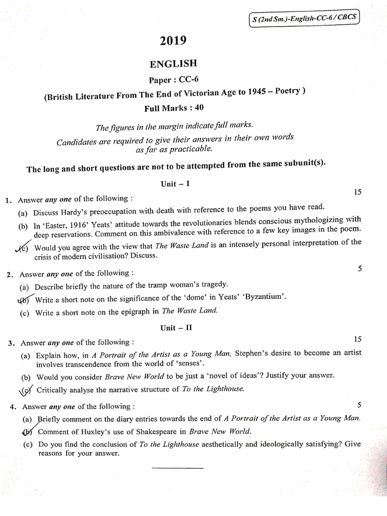 2019 Sem 2 Question Paper | PDF