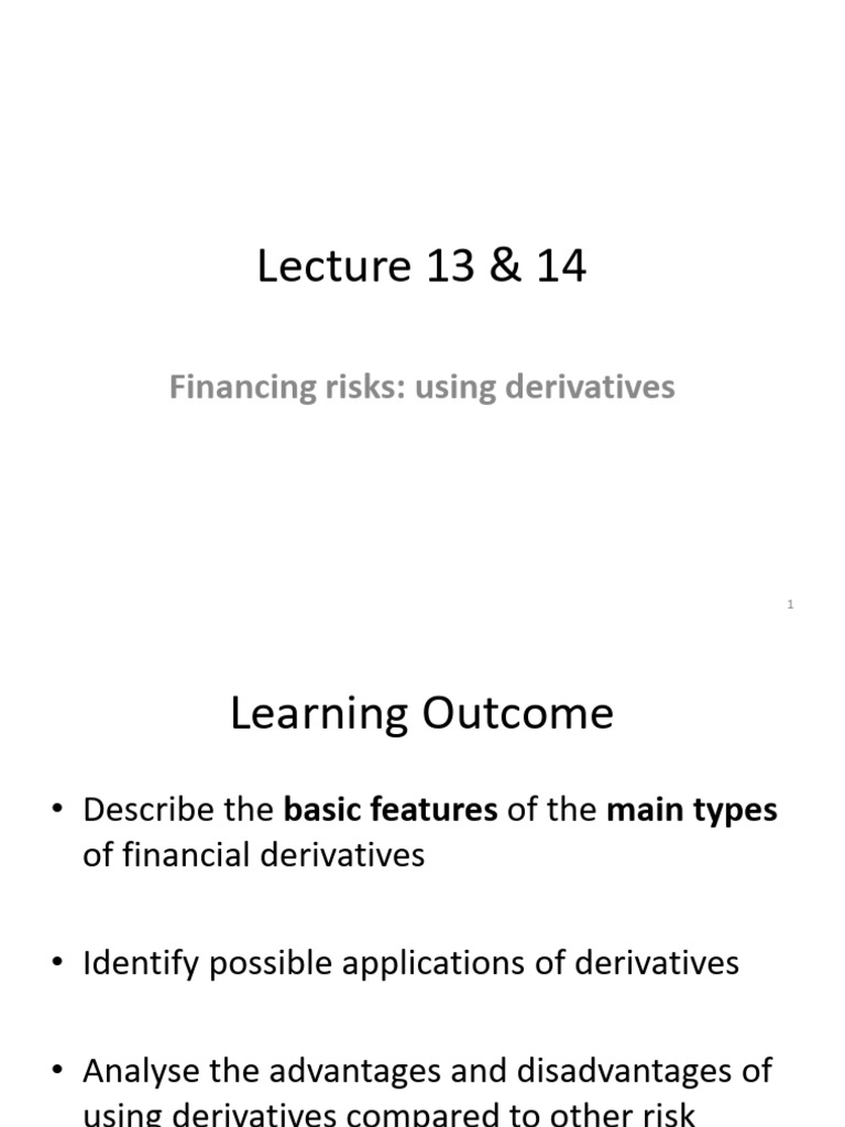 Understanding Financial Derivatives | PDF | Derivative (Finance ...
