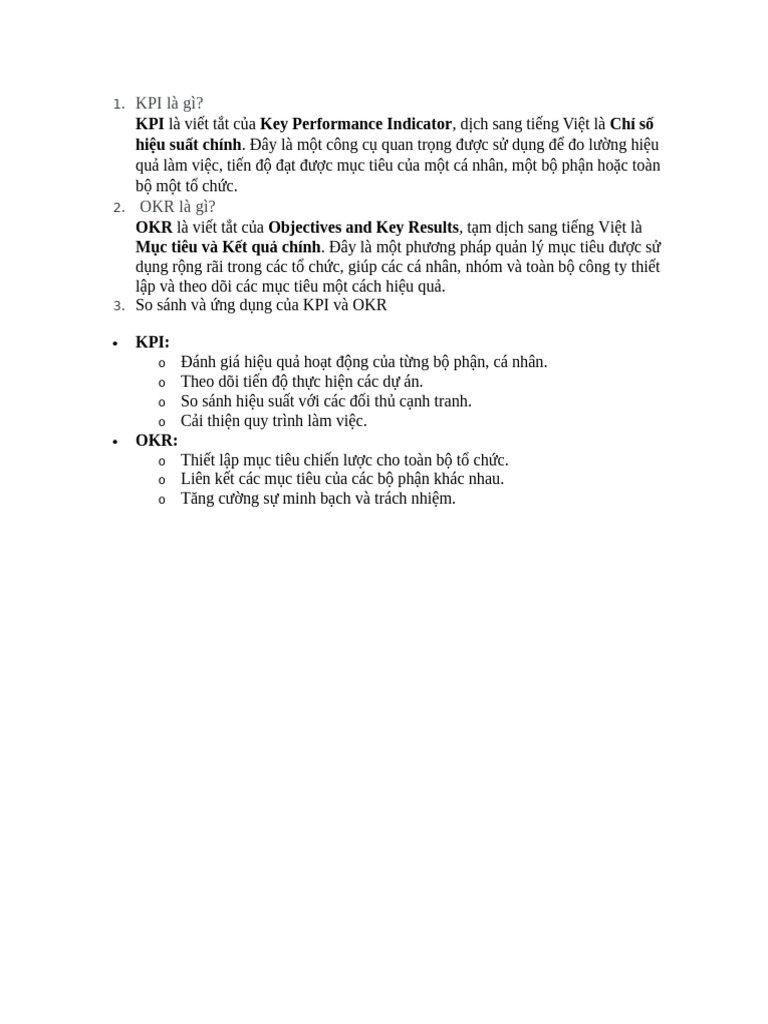 BT9. Về KPI và ORK | PDF