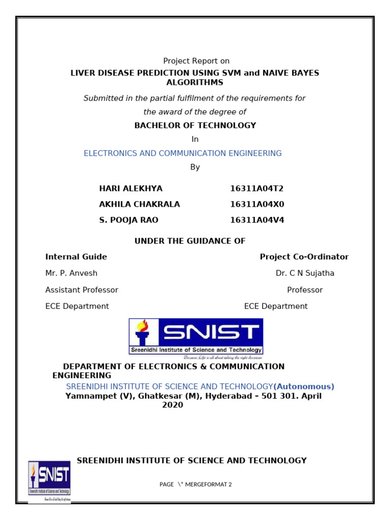 Batch 9 Liver Disease Prediction Using Svm And Naive Bayes Pdf Support Vector Machine