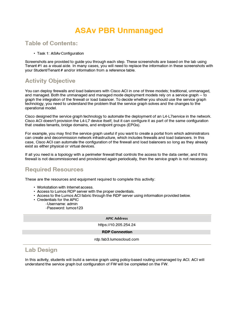 ASAv PBR Unmanaged | PDF | Computer Network | Internet Protocols