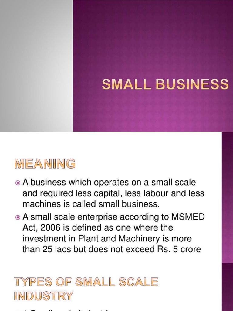 Chapter 9 – Small Business | PDF Chapter 9 – Small Business | PDF