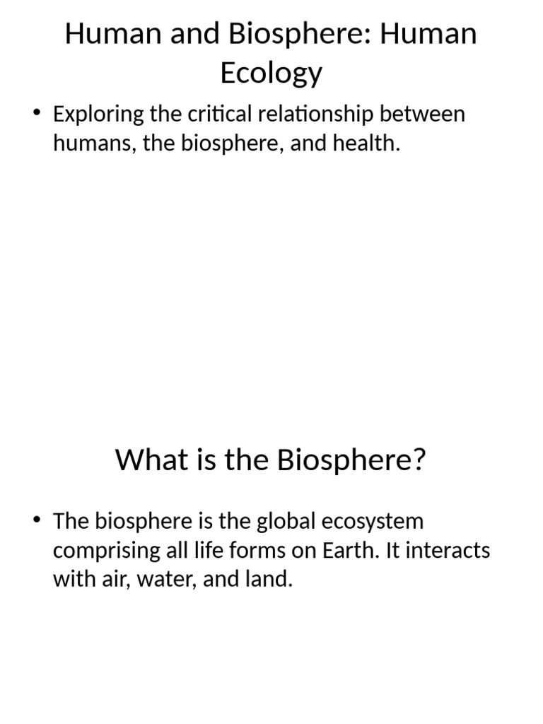 Human and Biosphere Human Ecology No Images | PDF | Sustainability ...