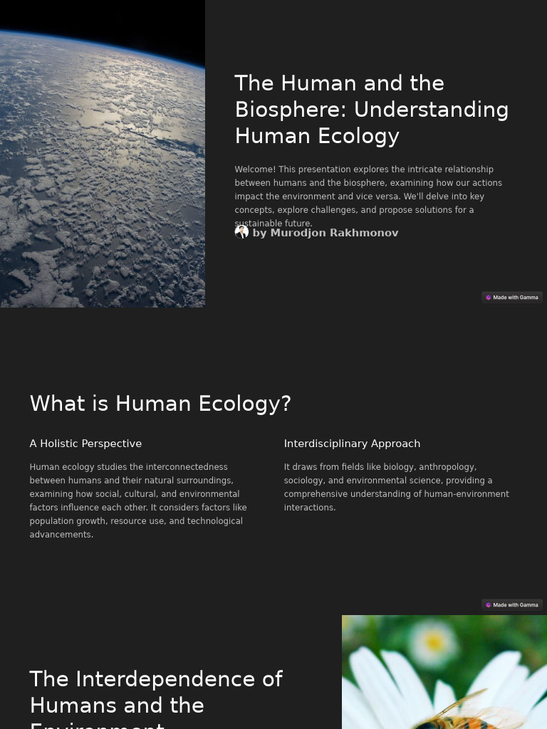 The Human and The Biosphere Understanding Human Ecology | PDF ...