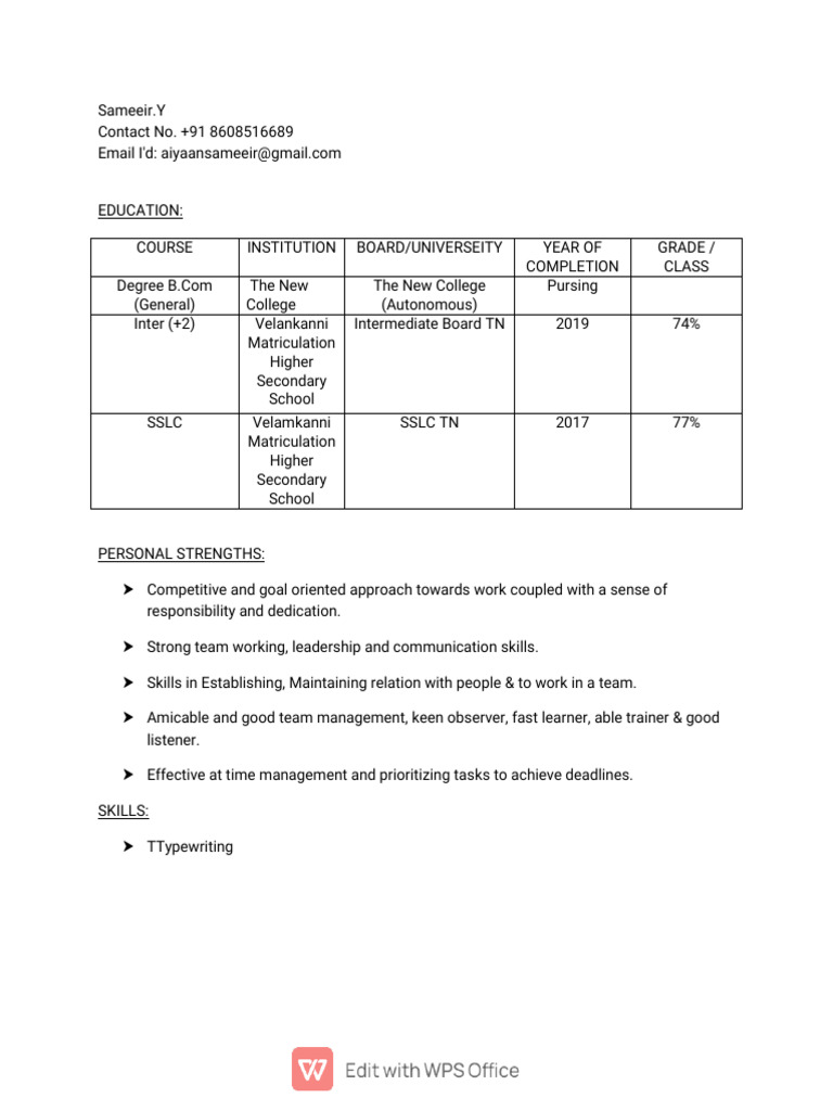 Shoaib Aiyaman Resume | PDF