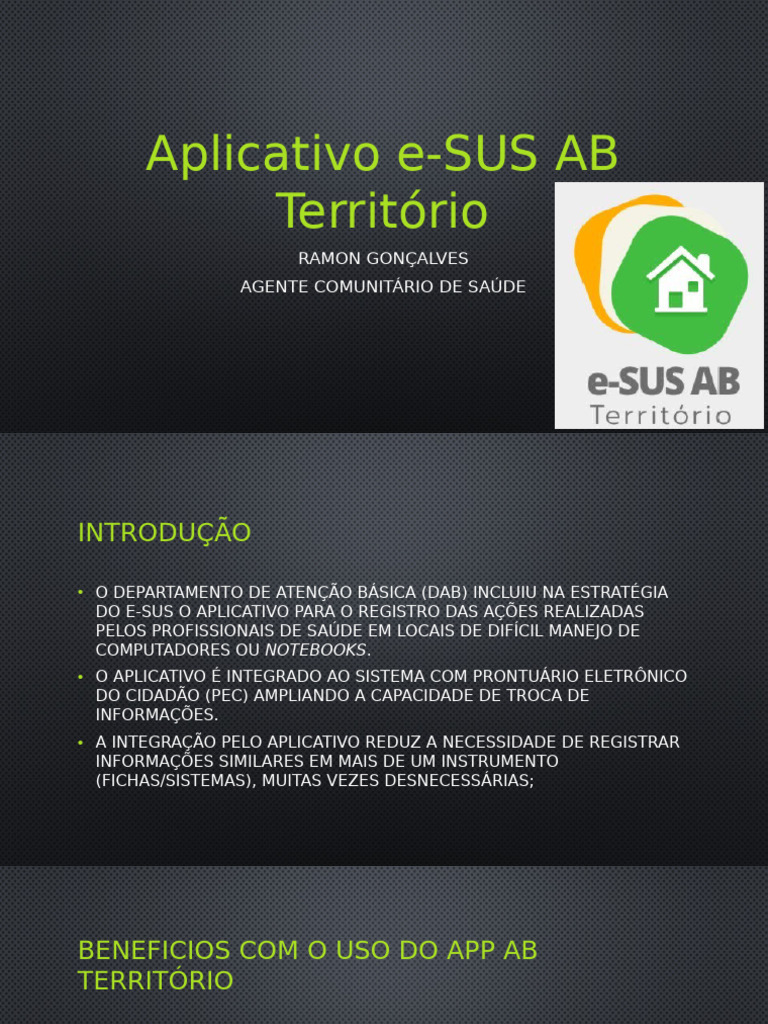 e-SUS AB: Guia para Agentes de Saúde | PDF | Prontuário eletrônico ...