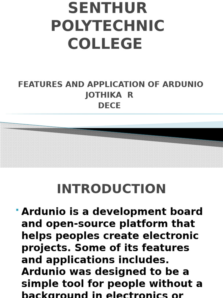 Features and Application of Ardunio Jothika R Dece | PDF