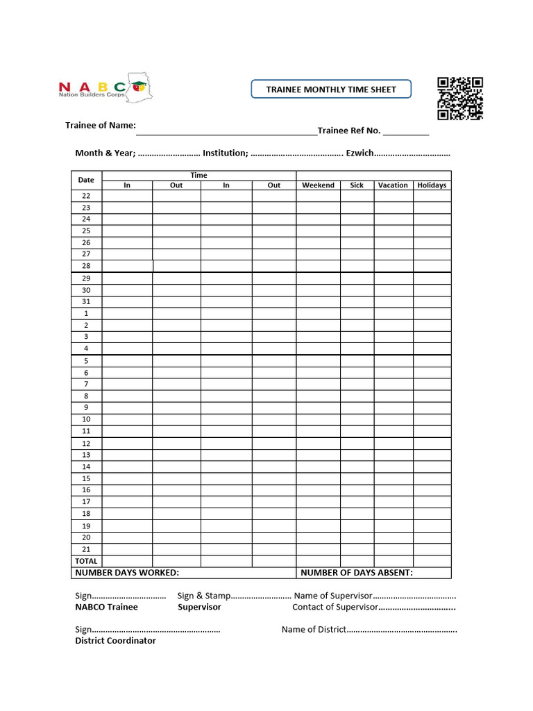 Nabco Timesheet | PDF