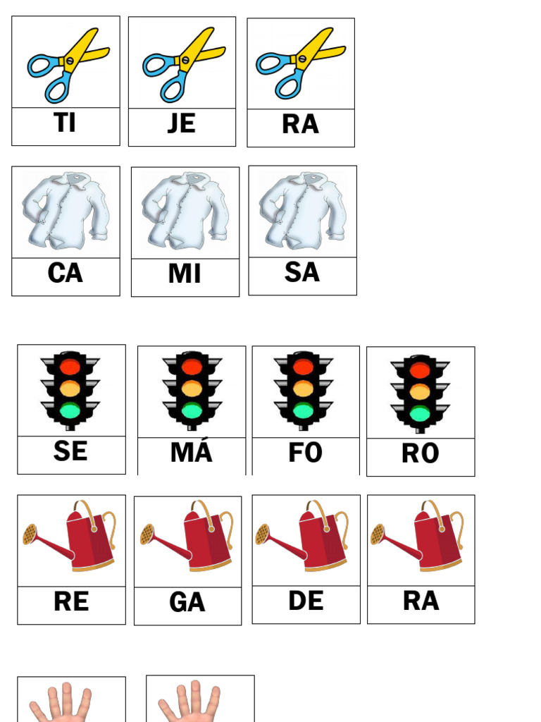 Fichas Conciencia Fonologica Silabas | PDF
