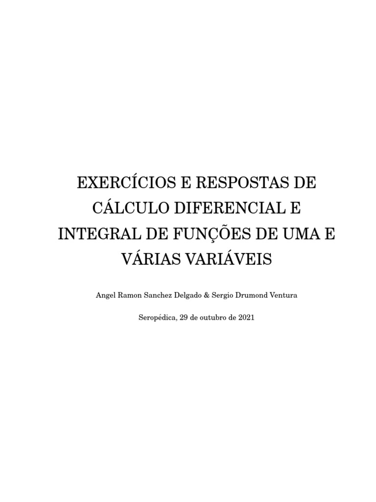 LIVRO CLCULO Sergio-Angel-dezembro 2021 | PDF | Cálculo | Derivado