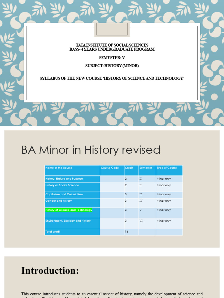 History of Science and Technology - Course Outline | PDF | Science ...