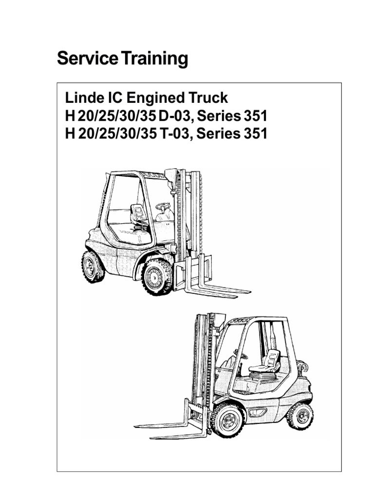 193609-Linde L-Engined Forklift Truck H351-03 Series H20 H25 H30 H35 ST ...