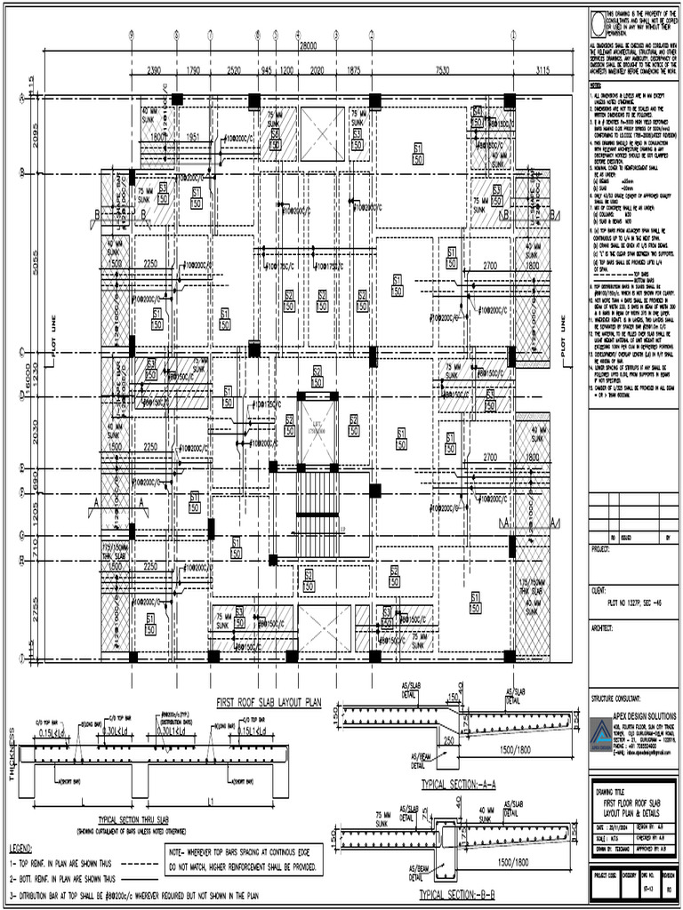 1327 - FIRST SLAB LAYOUT - PLAN - DETAILS - 12.11.2024-Model | PDF