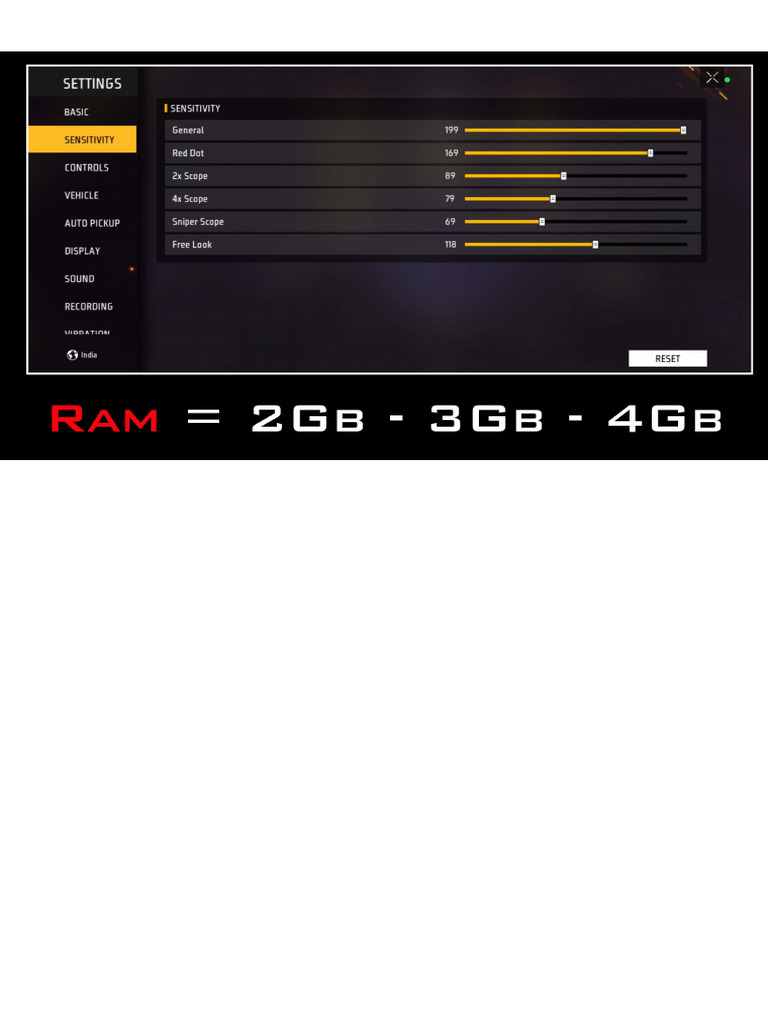 Free Fire Sensitivity | PDF