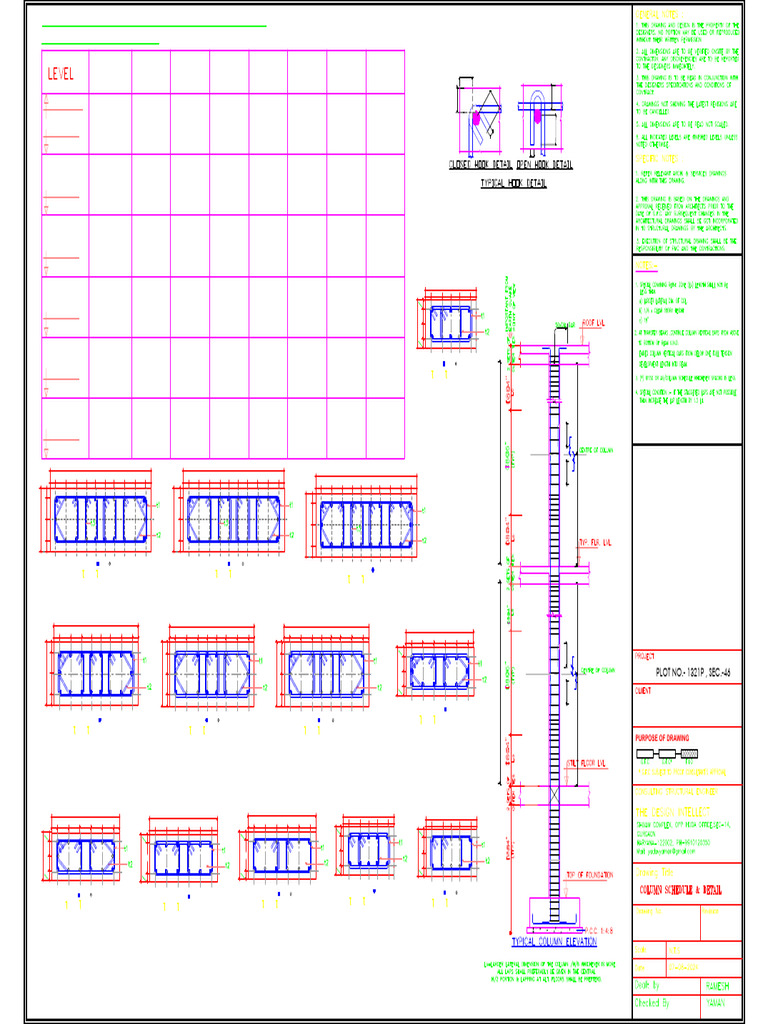 Column Schedule and Reinforcement Details | PDF
