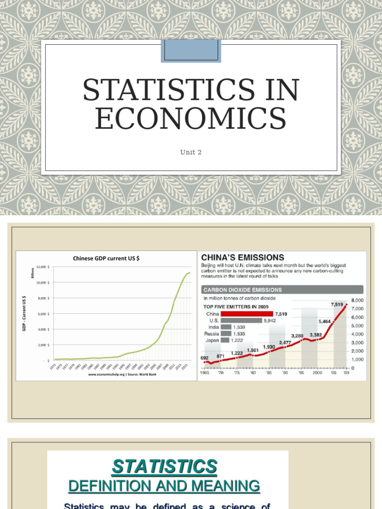 Chapter 1-Statistics in Economics | PDF | Statistics | Statistical Inference