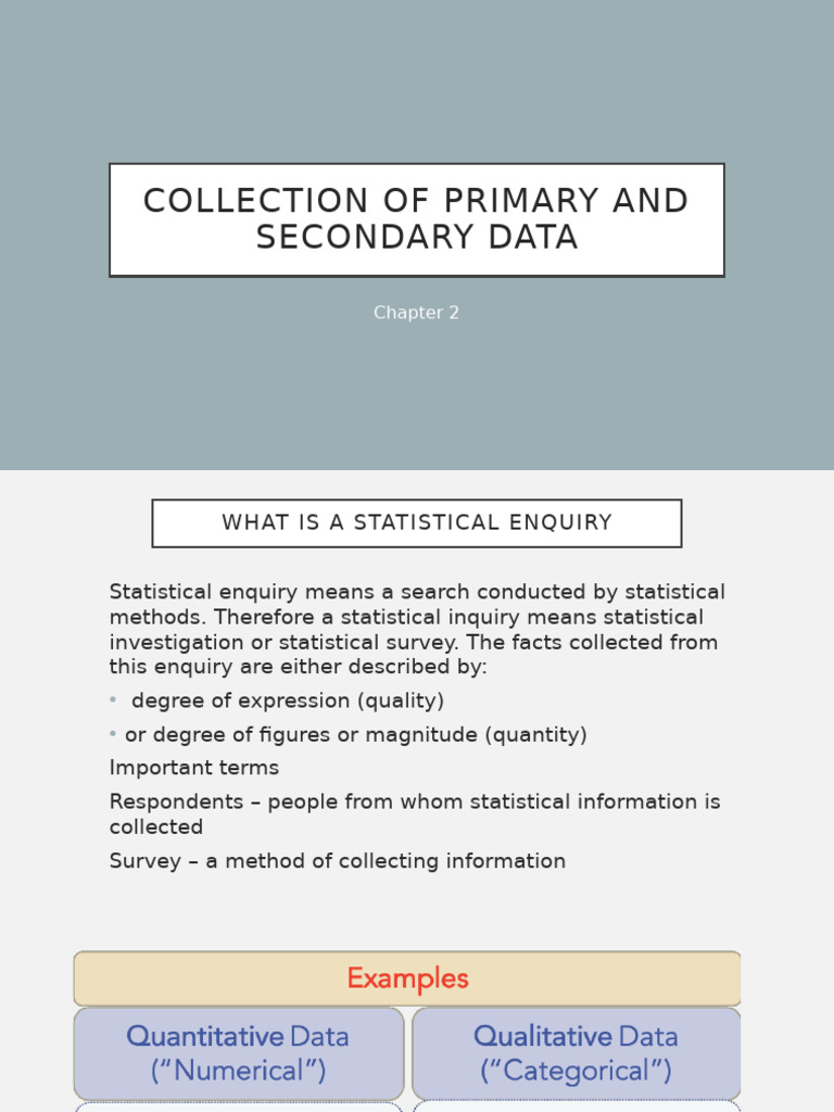 Chapter 2-Primary and Secondary Data | PDF | Census | Questionnaire