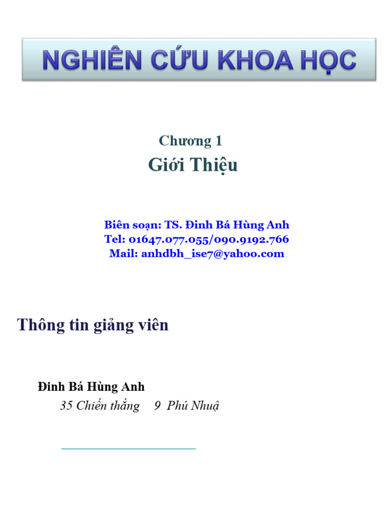 Bài giảng môn NCKH | PDF