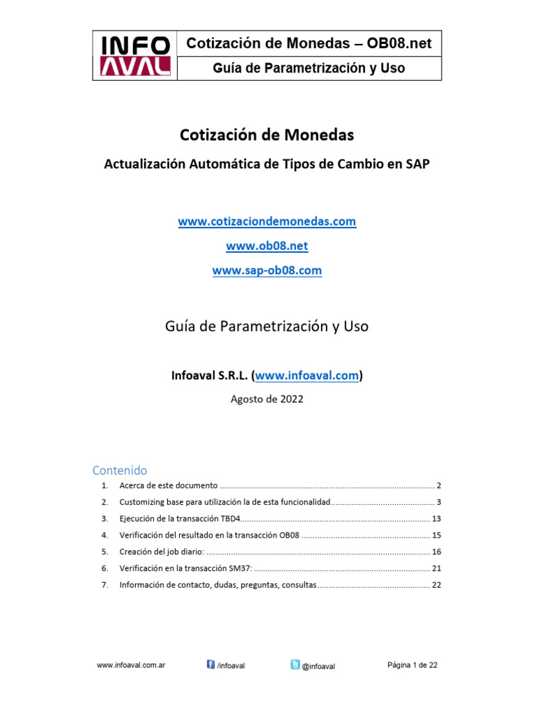 SAP OB08 Monedas | PDF | Informática