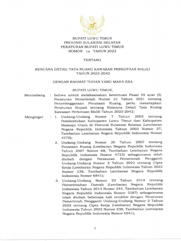 Perbup Malili - 002734 | PDF