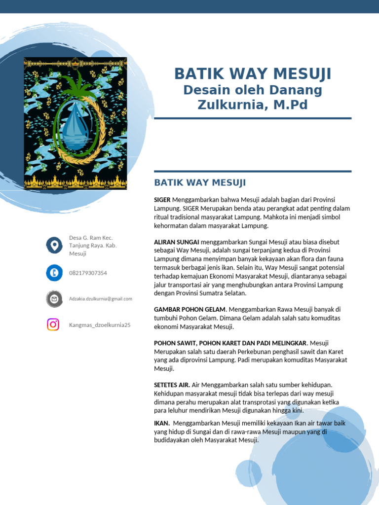 BATIK WAY MESUJI by DANANG ZULKURNIA | PDF