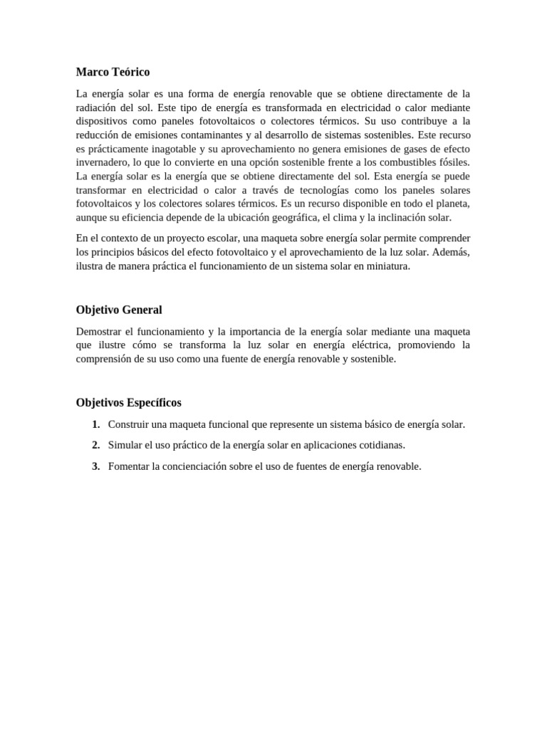 Maqueta Educativa de Energía Solar | PDF | Energía solar | Panel solar