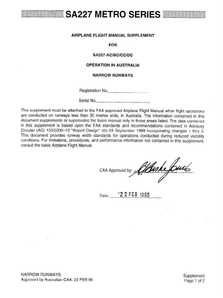 Sec 7 UN Sup Aussie Nar Rwy | PDF | Federal Aviation Administration ...