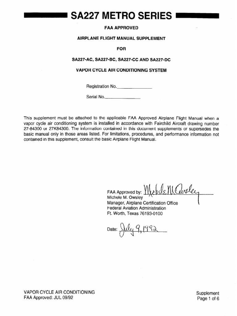 Sec 7 UN Sup Vapor Cycle | PDF | Air Conditioning | Federal Aviation Administration