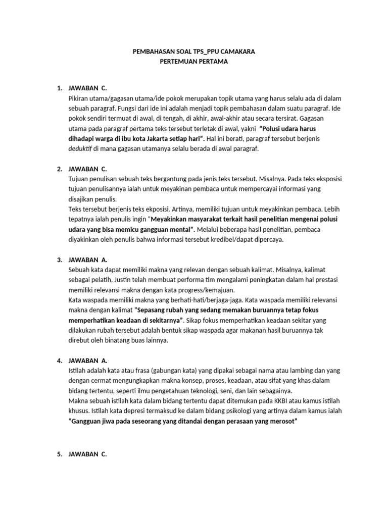 Pembahasan Baso Tps Ppu | PDF