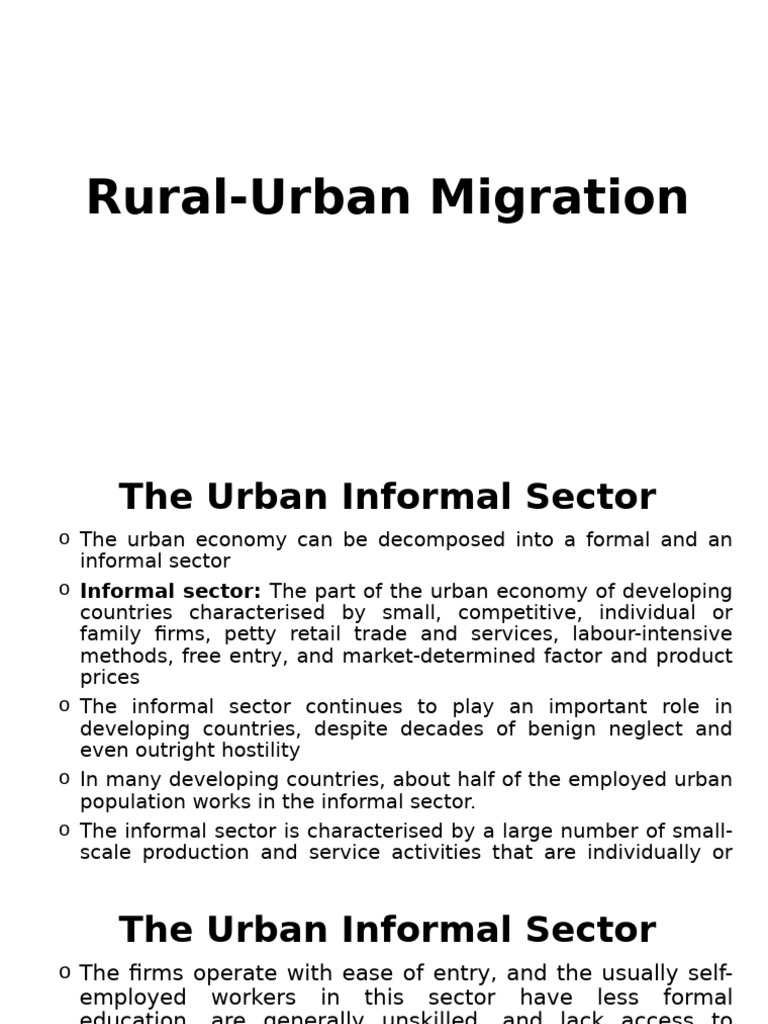 Rural Urban Migration Slides | PDF | Labour Economics | Human Migration