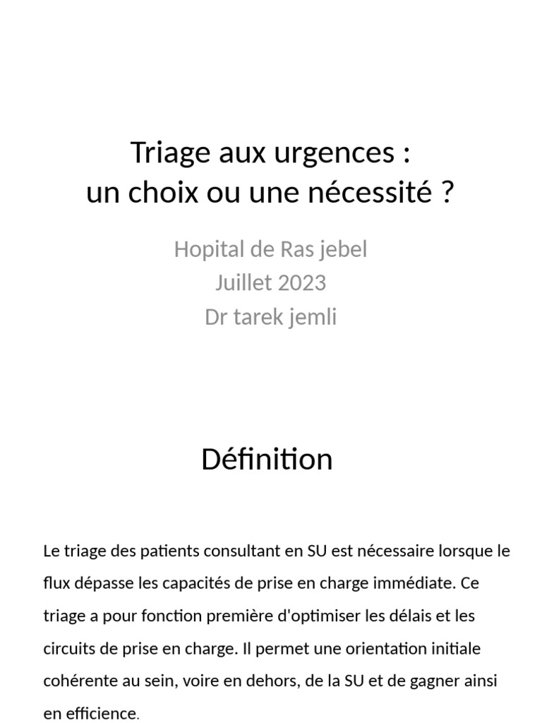 Triage Aux Urgences | PDF | Allaitement | Accueil et traitement des urgences