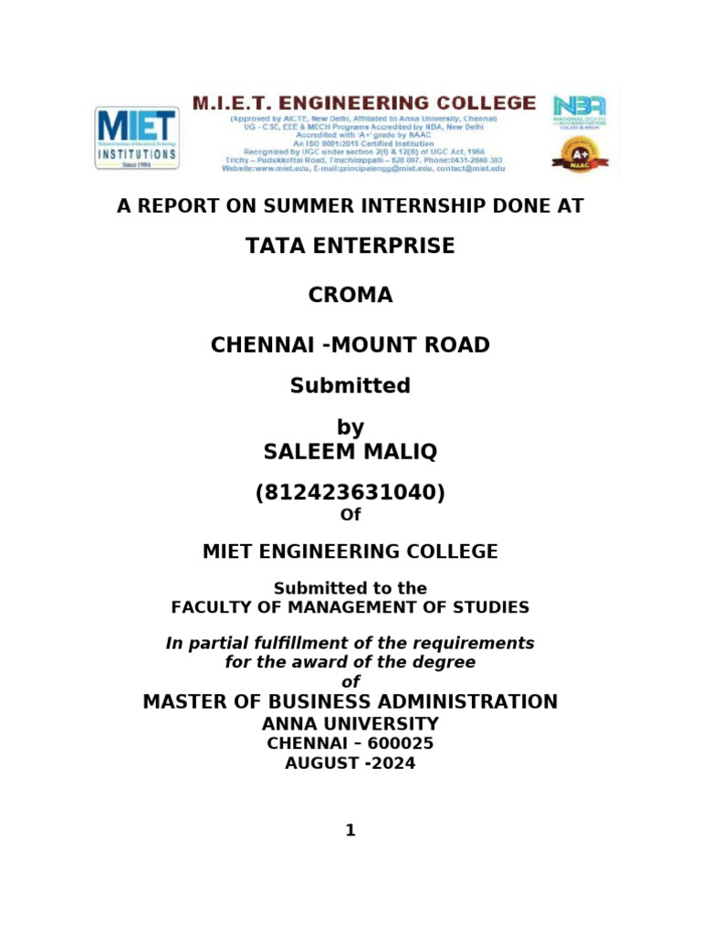 A Report On Summer Internship | PDF | Qualifications | Vocational Education