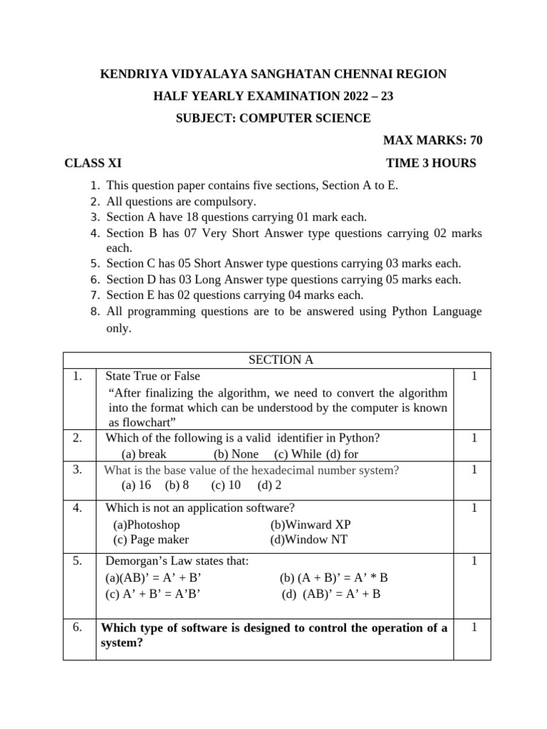 HY XI CS QP Nov 2022 | PDF | Computer Data Storage | Computer Program