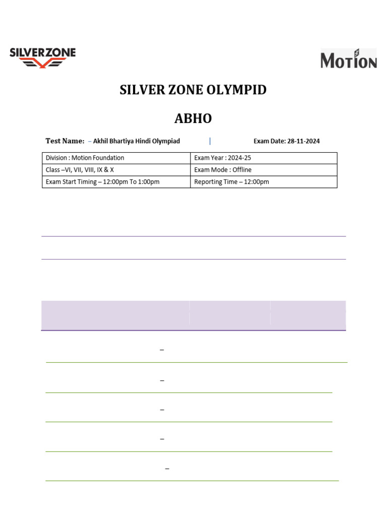 Silver Zone (ABHO) Exam Updated Notice | PDF