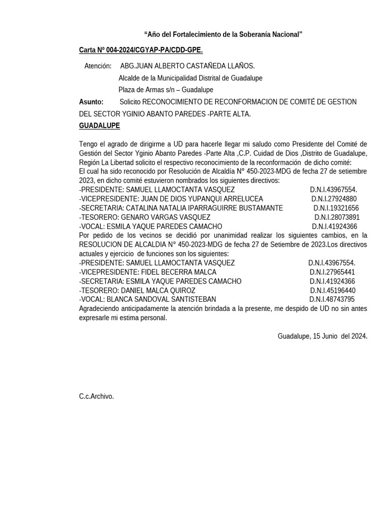 Solicitud de Apoyo | PDF