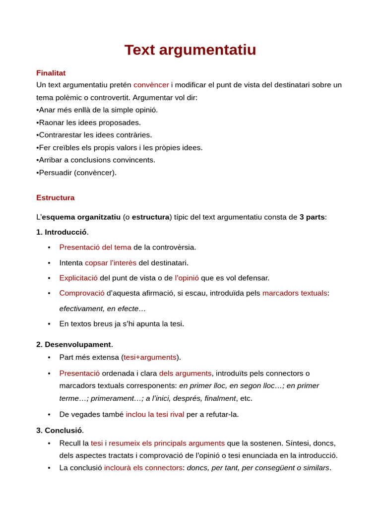 Textos Argumentatius | PDF