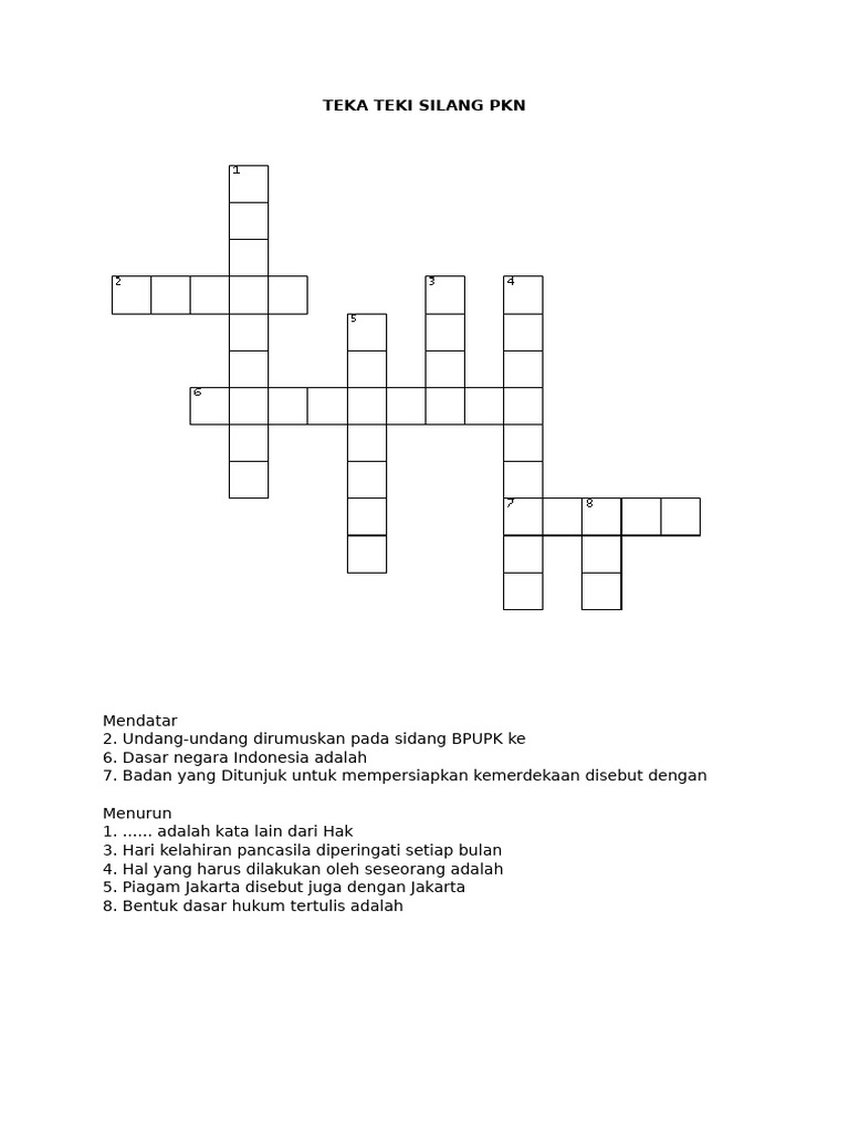 Teka Teki Silang PKN | PDF