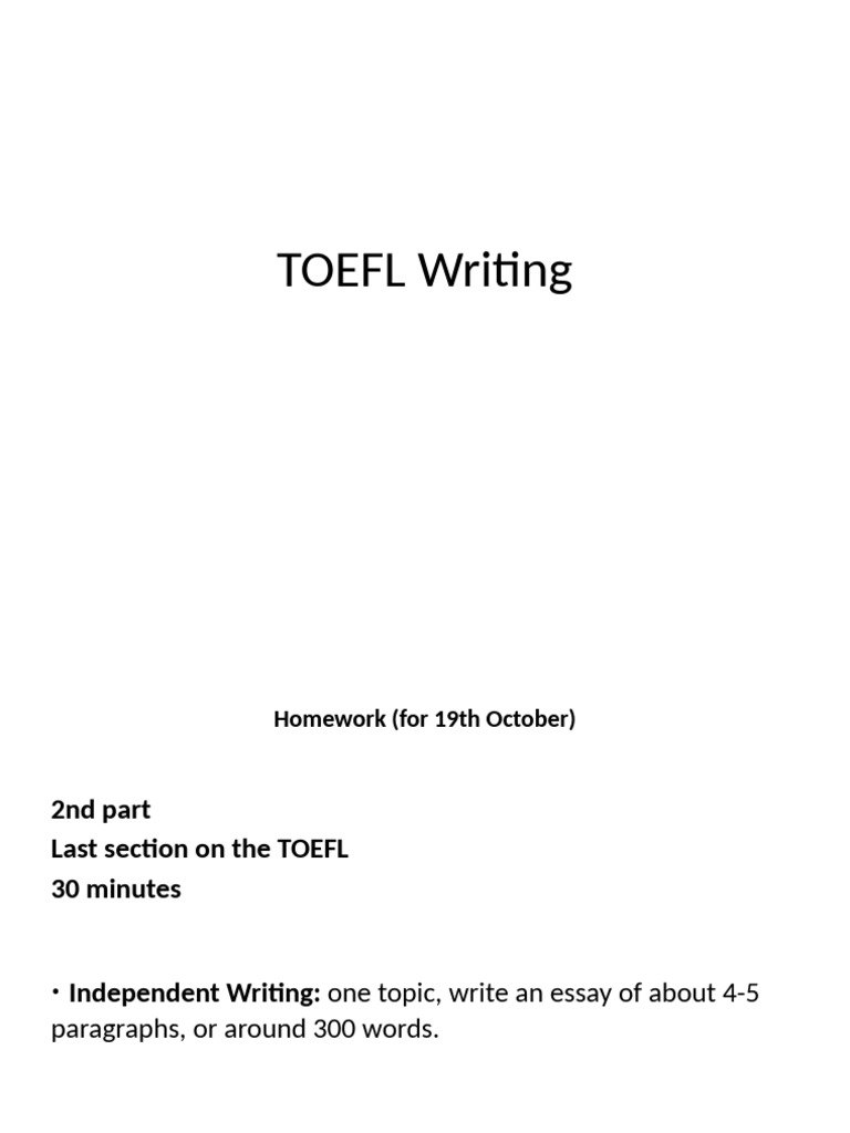 TOEFL Writing Overview | PDF