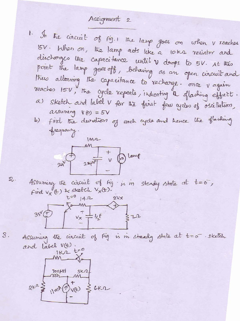 EL103 Assignment-2 | PDF
