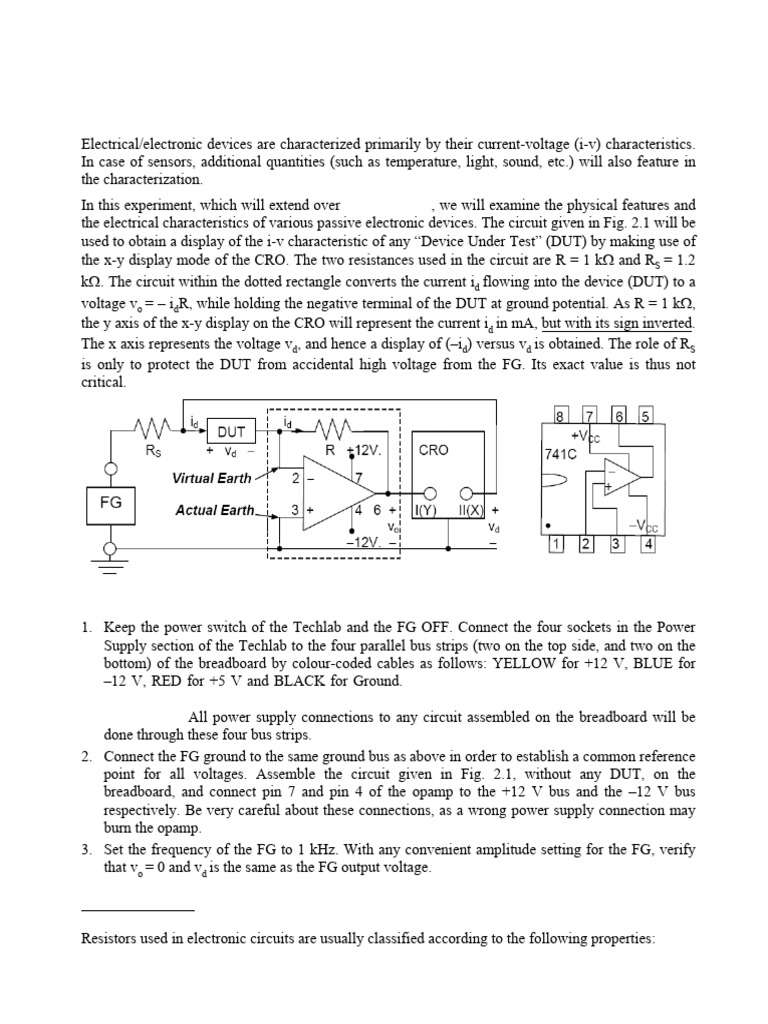 EL103 Experiment-3,4 Characteristics of Passive Electronic Devices ...