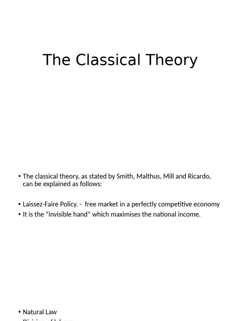 The Classical Theory | PDF | Economics | Capitalism
