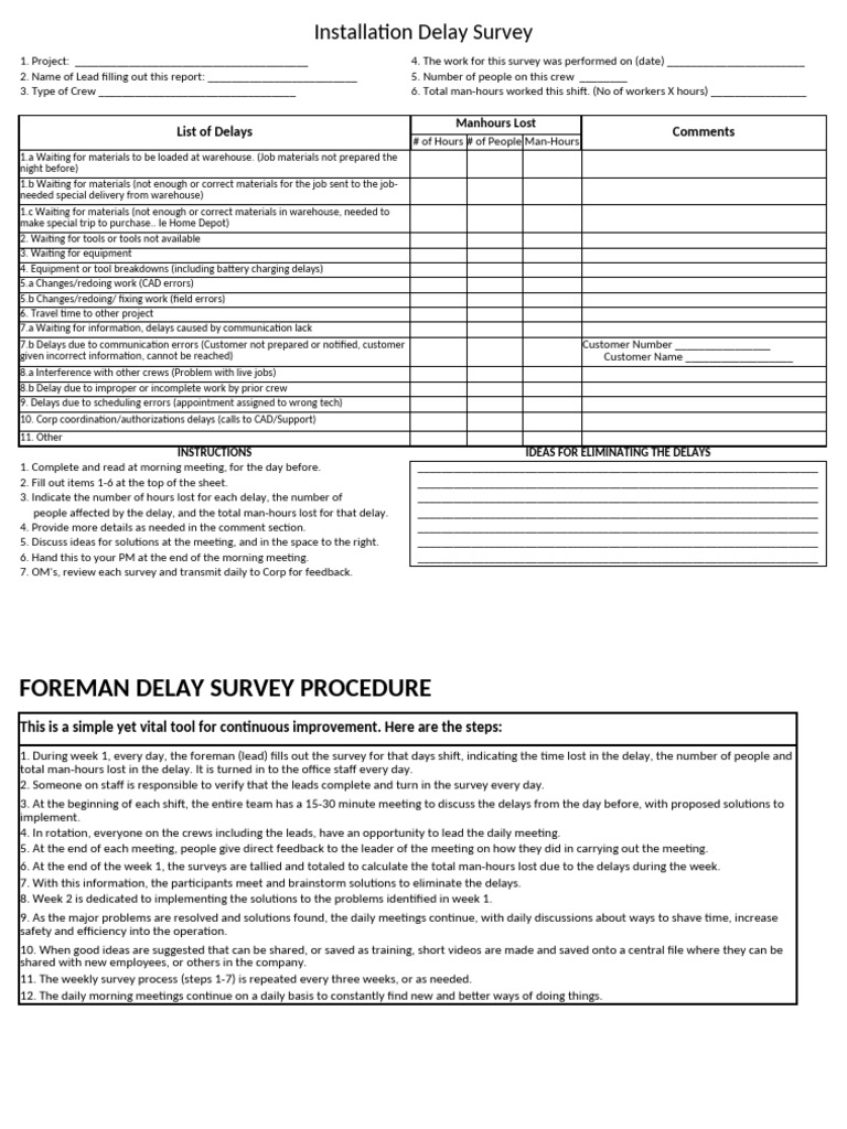 Installation Delay Reporting Guide | PDF | Business