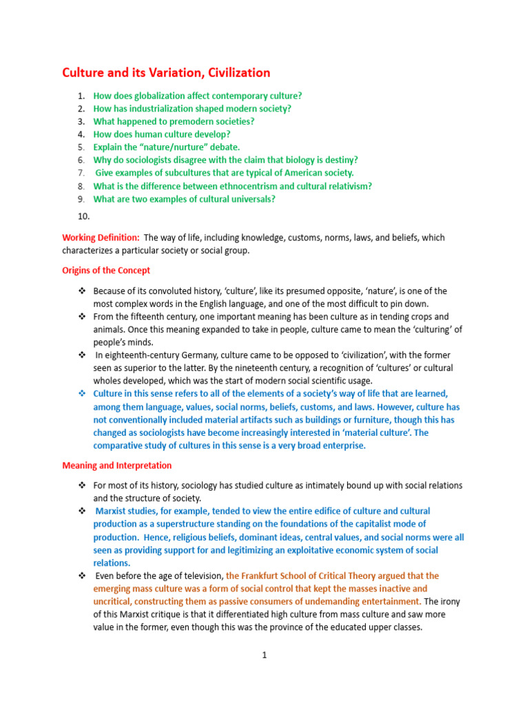 Culture's Evolution and Social Impact | PDF | Society | Hunter Gatherer