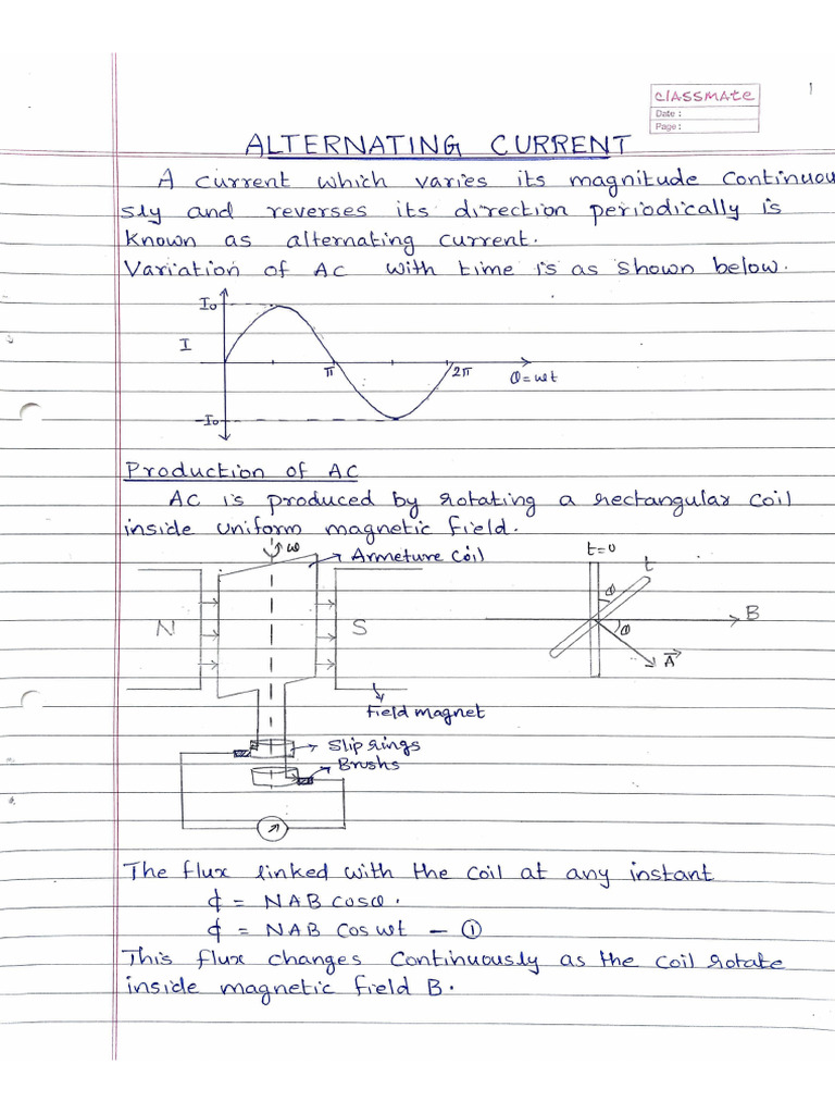 Alternating Current Class 12 | PDF