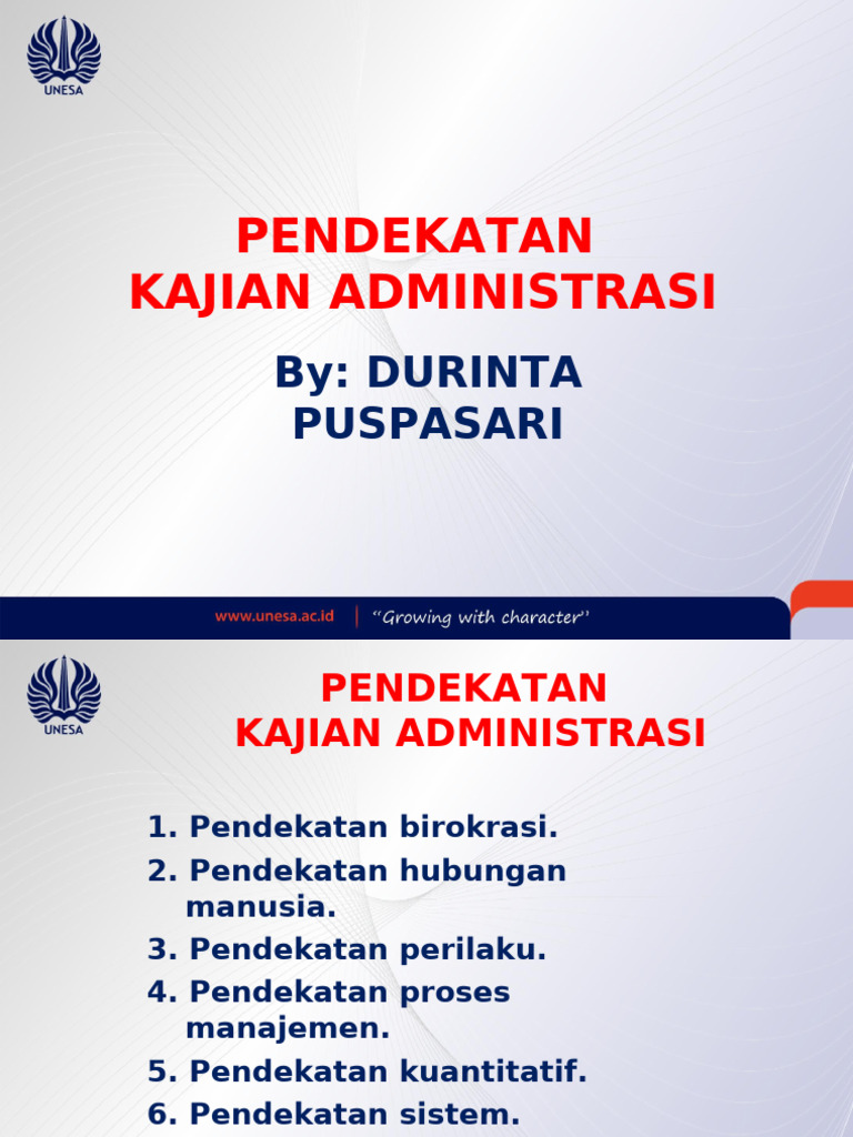 Pendekatan Kajian Administrasi | PDF