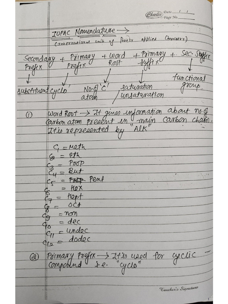 IUPAC Nomenclature | PDF
